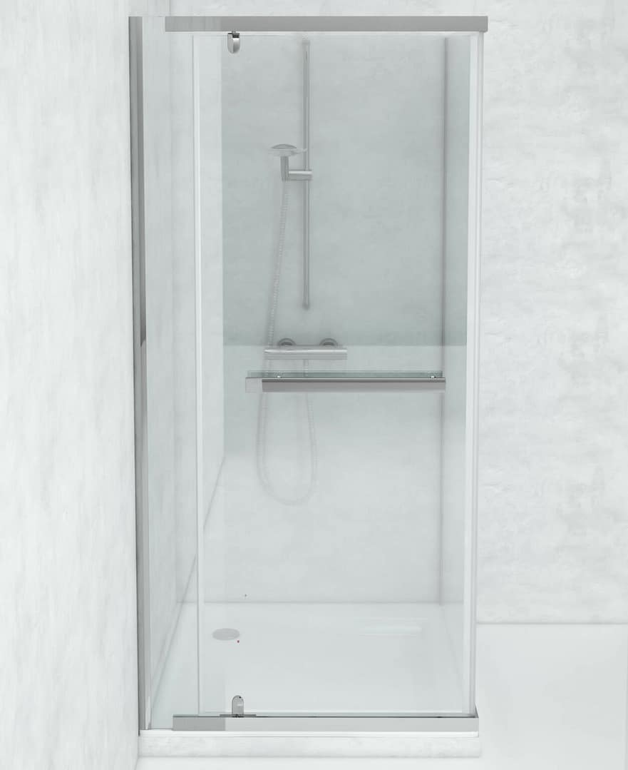Shower Waterfall Semi-Frameless Square Pivot Enclosure – Futurebuild